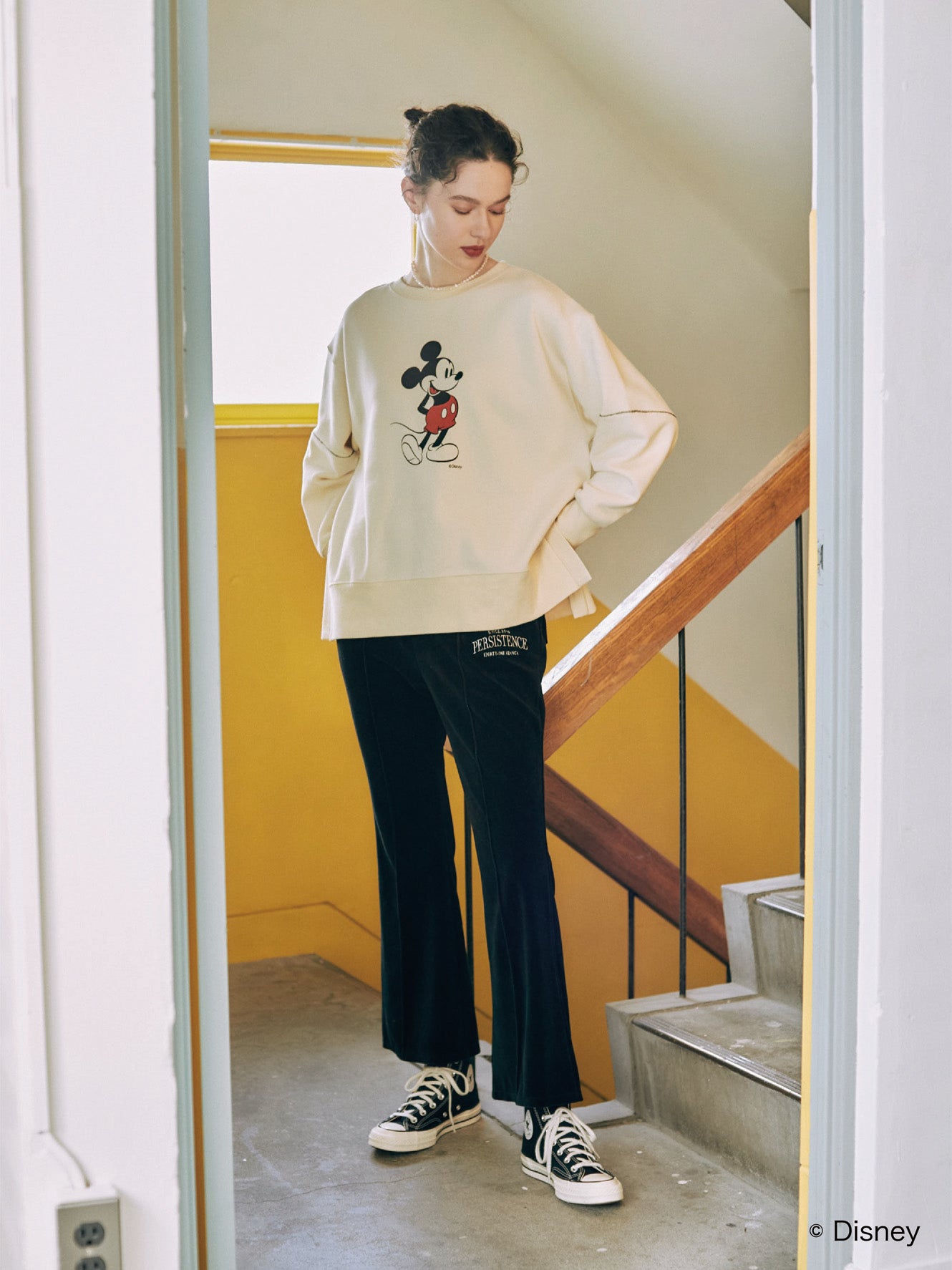 Side bents sweat [Mickey Mouse] – +81BRANCA